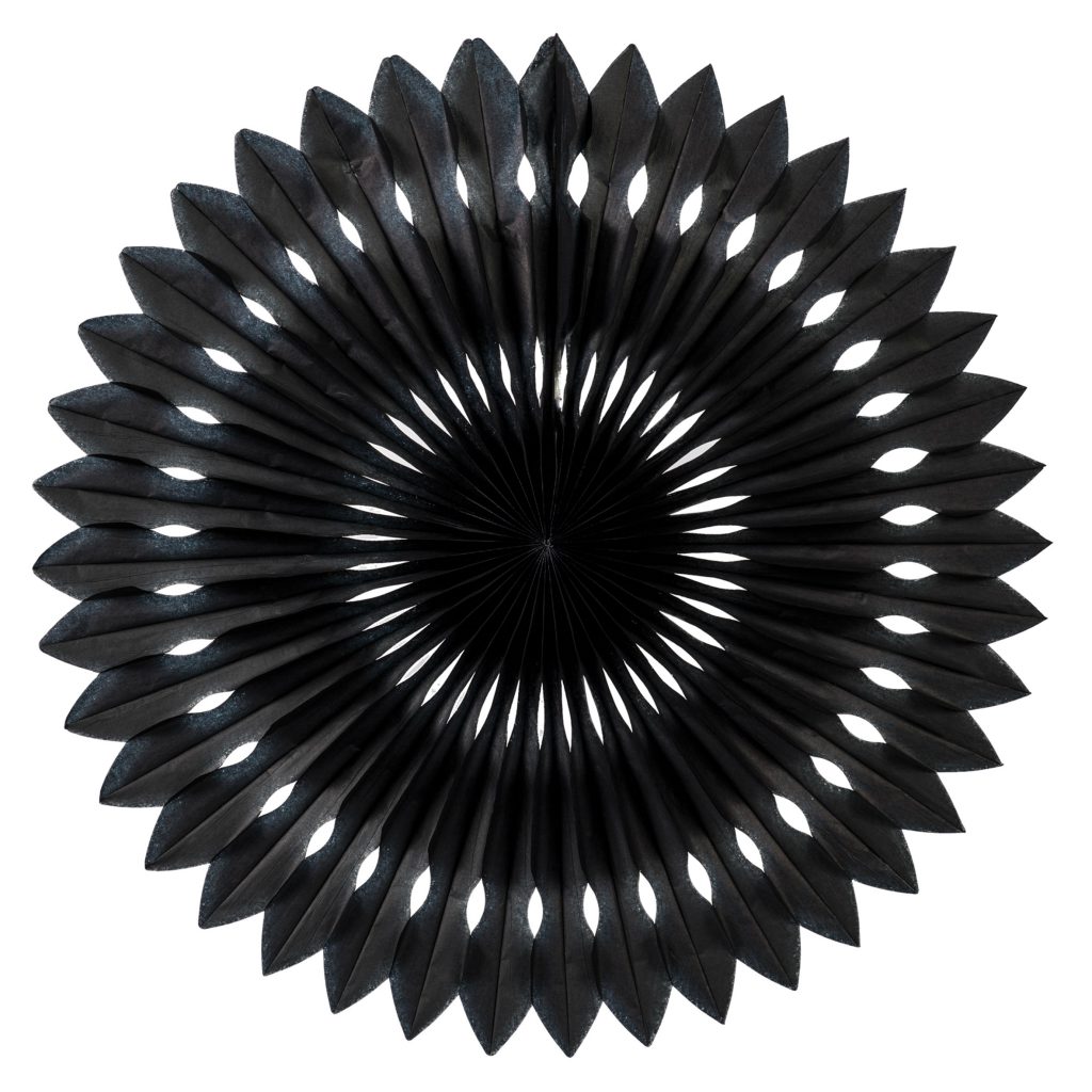 Black Paper Fan 40cm - Party Splendour