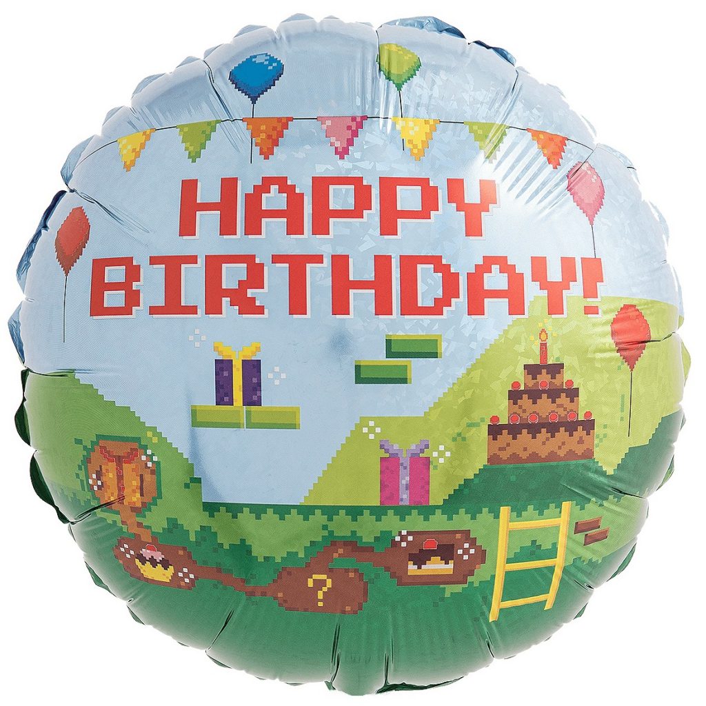 Happy Birthday Pixel Game Foil Balloon - Party Splendour