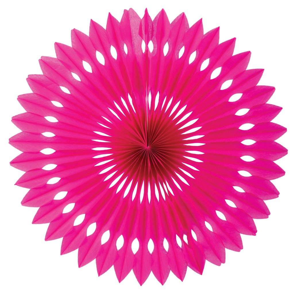 Hot Pink Paper Fan 40cm – Party Splendour