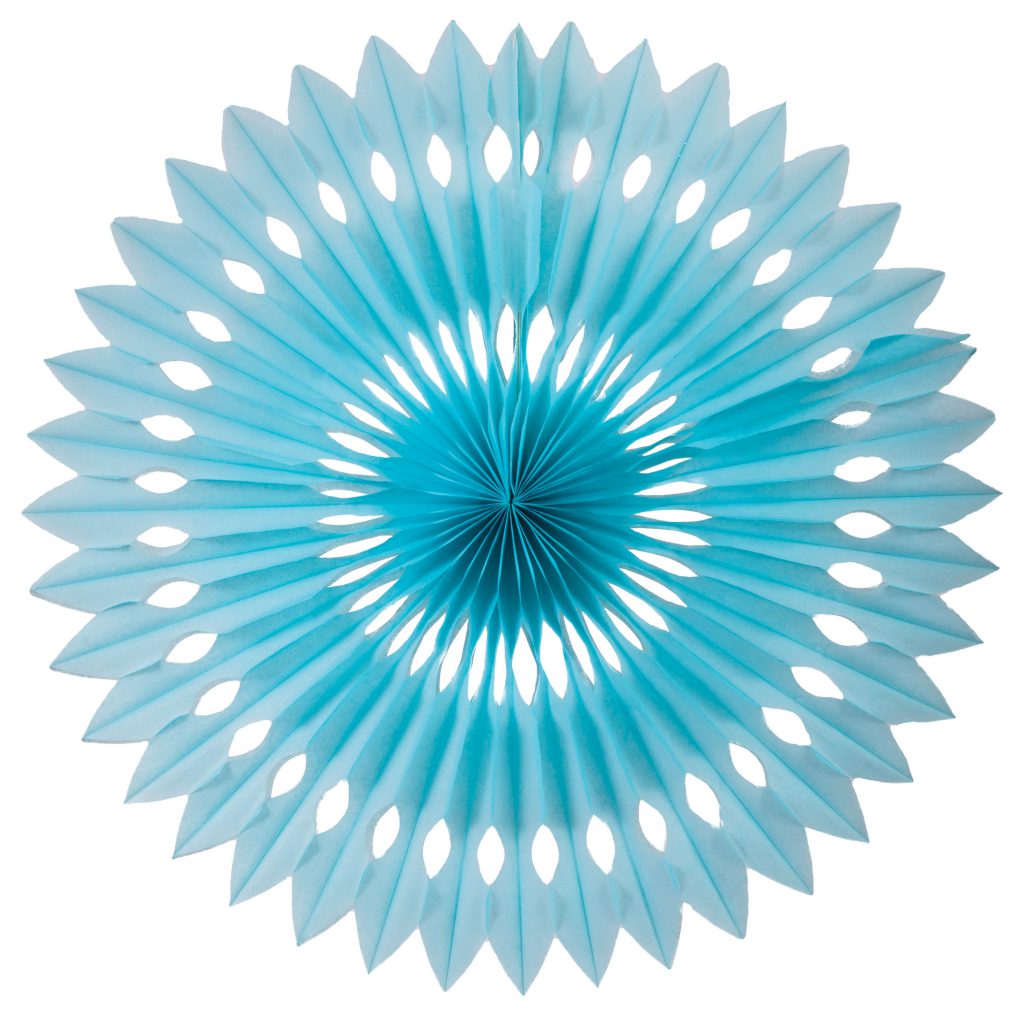 Pastel Blue Paper Fan 40cm - Party Splendour