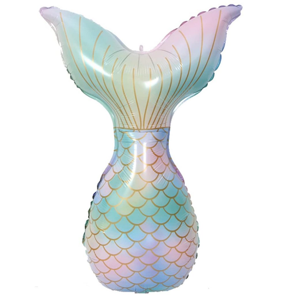 Pastel Mermaid Tail Shape Foil Balloon - Party Splendour