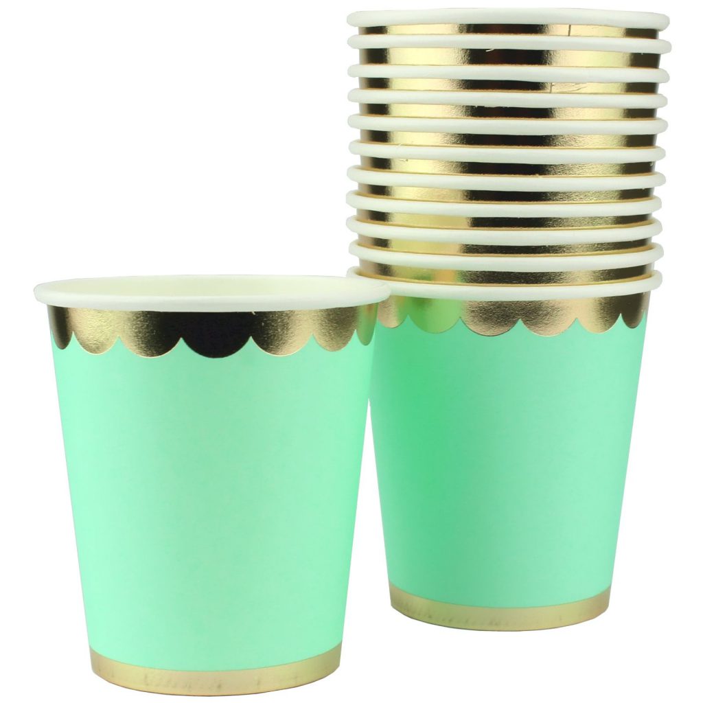 Pastel Mint Luxe Paper Cups - Party Splendour