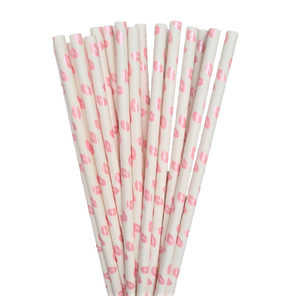 Pink Lips Paper Straws - Party Splendour