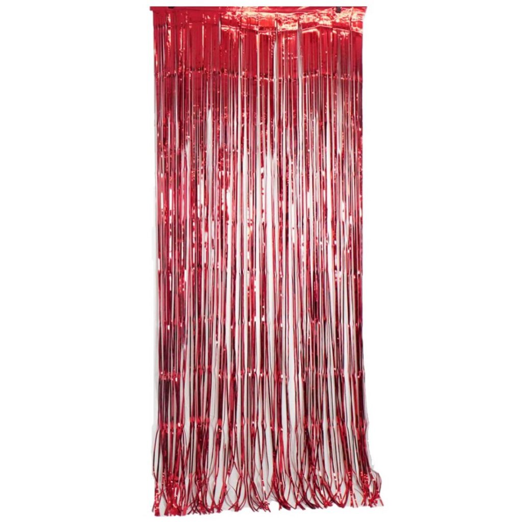 Red Metallic Curtain – Party Splendour