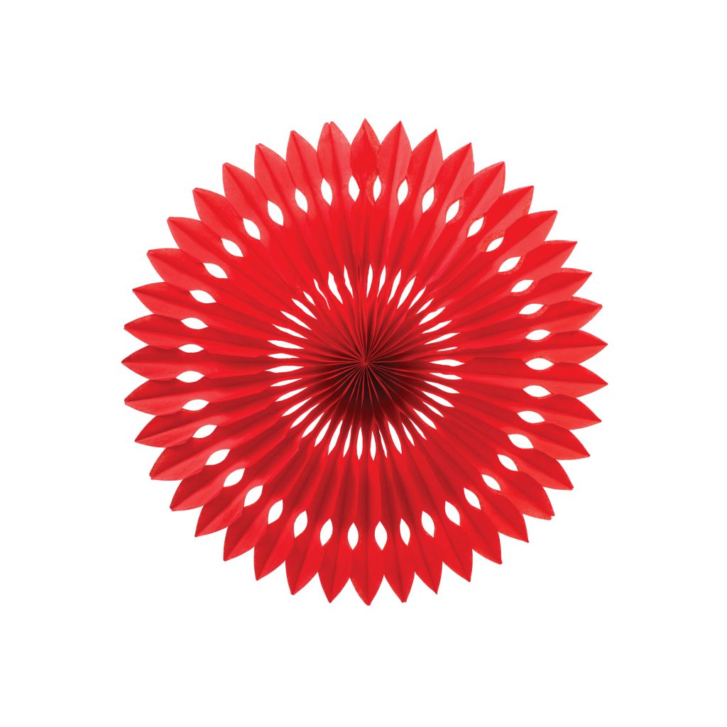 Red Paper Fan 24cm - Party Splendour