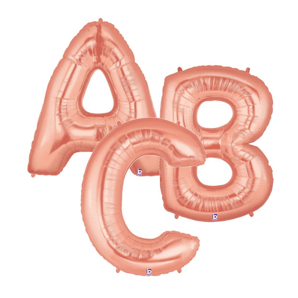 Rose Gold Jumbo Letter Foil Balloons - Party Splendour