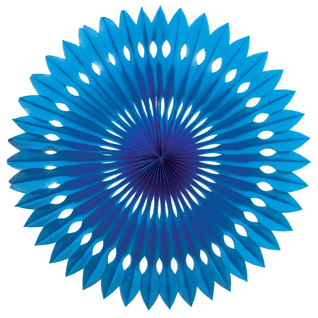 Royal Blue Paper Fan 40cm – Party Splendour