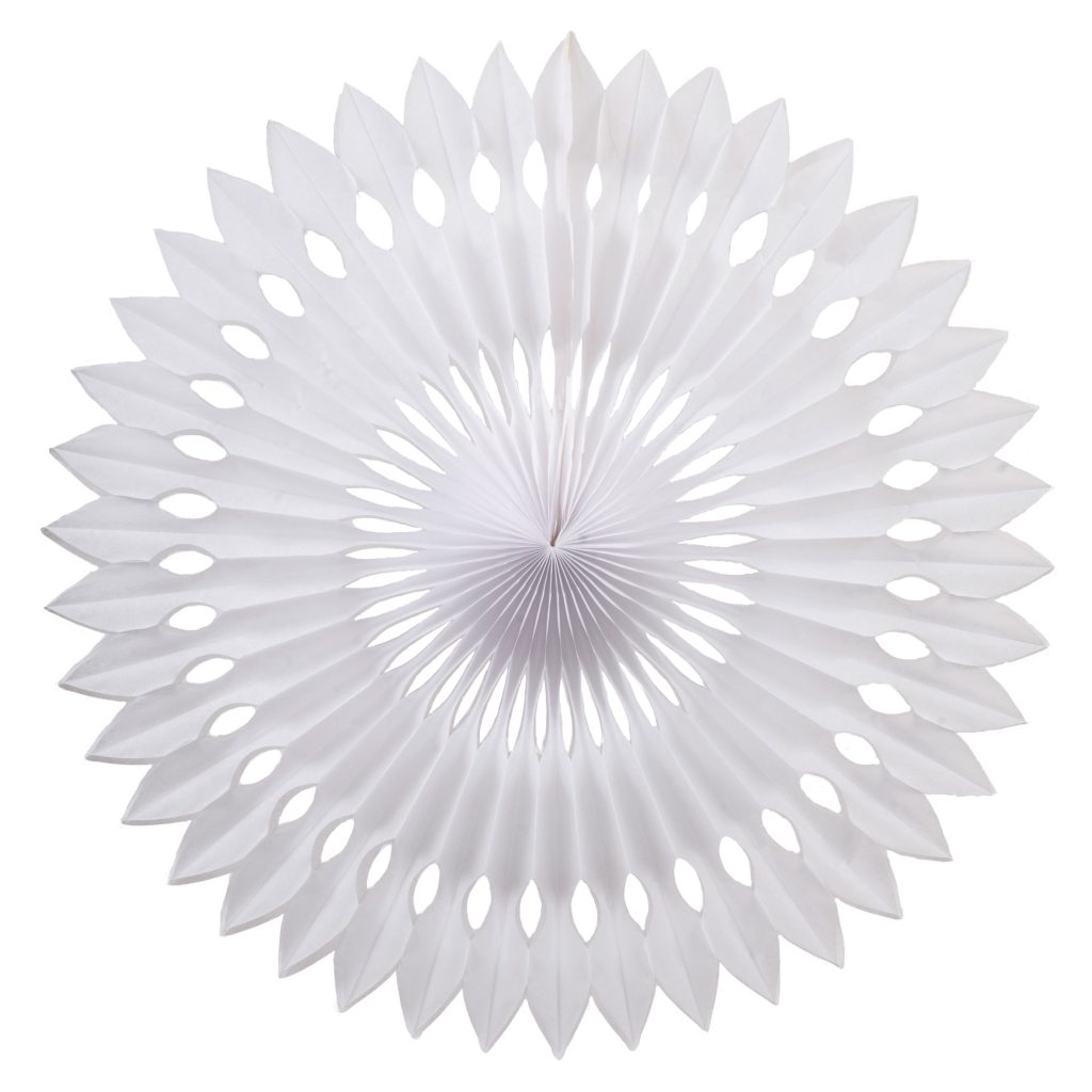 White Paper Fan 40cm – Party Splendour