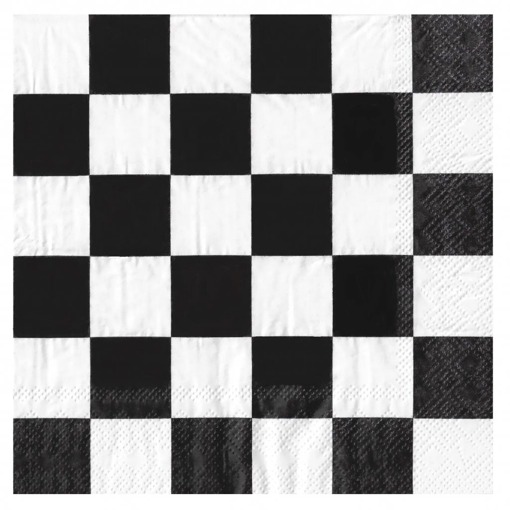 Black & White Checkered Napkins - Party Splendour