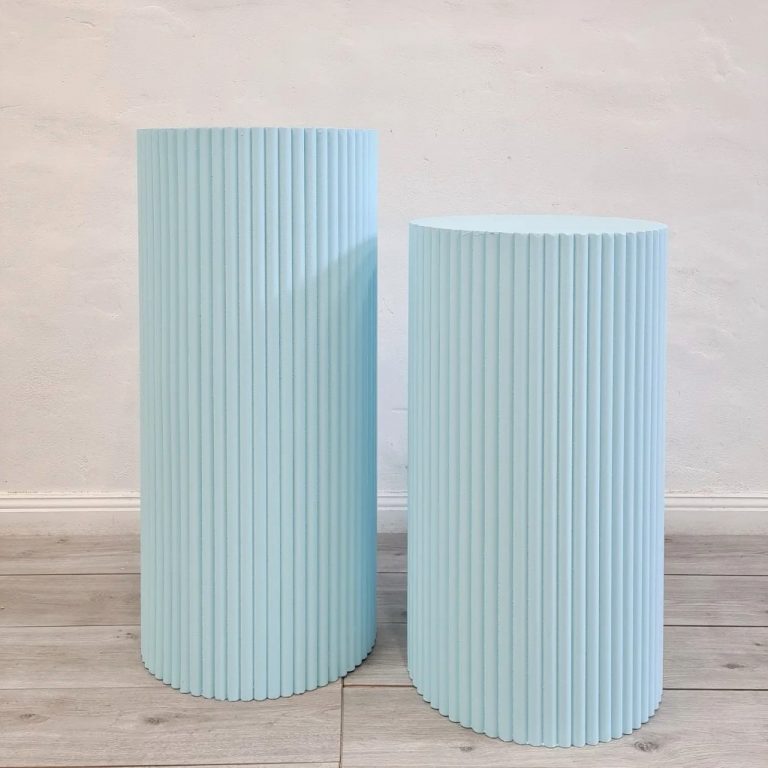 Light Blue Ripple Plinths - Party Splendour