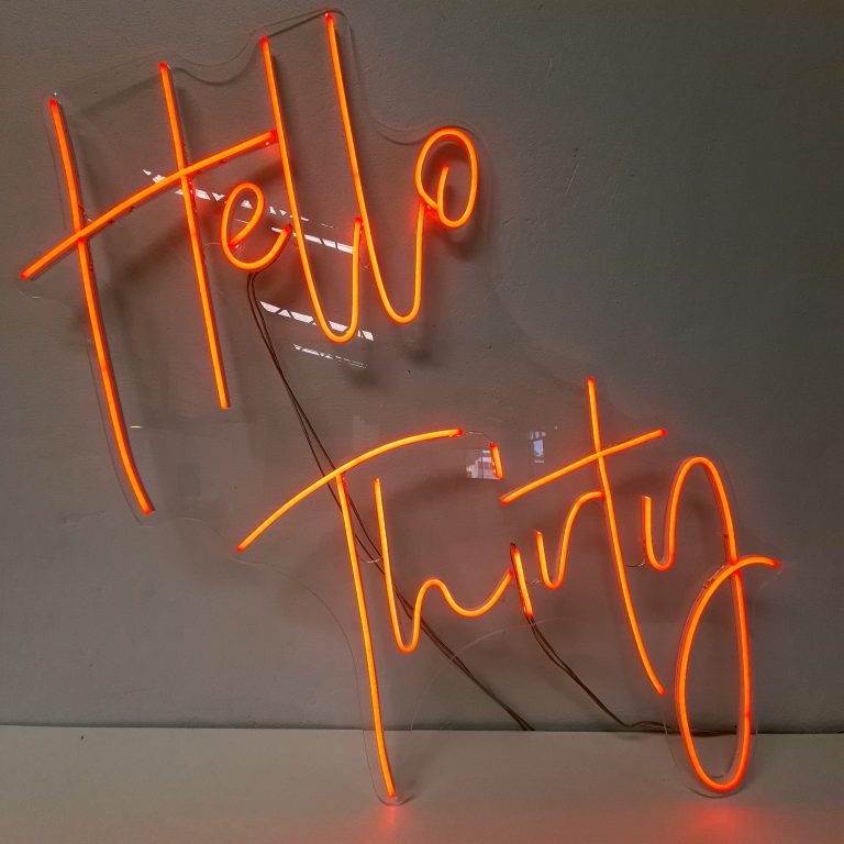 Hello Thirty Neon Sign Hire - Party Splendour