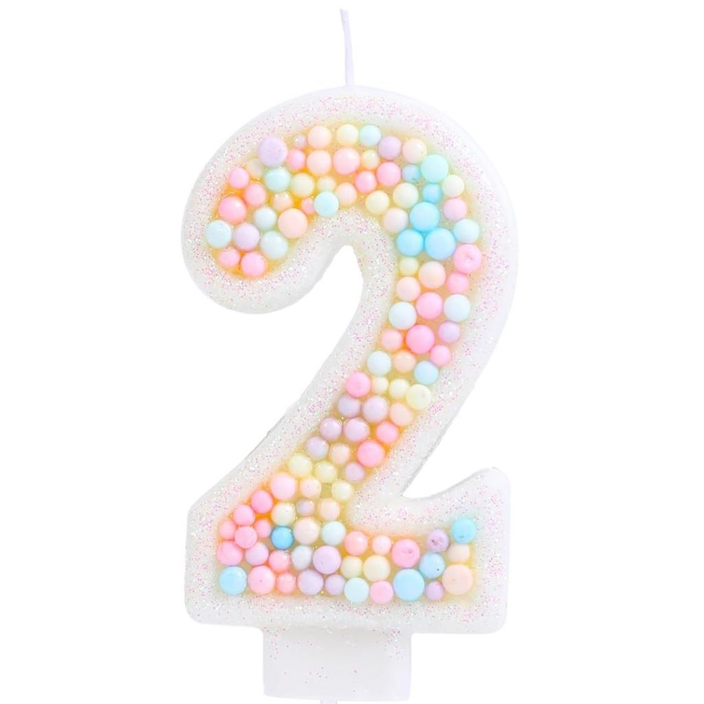 Pastel Macaron Number 2 Candle - Party Splendour