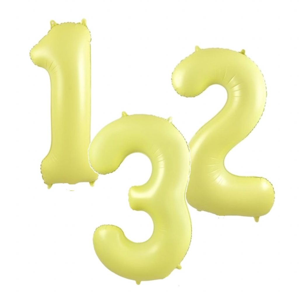 Pastel Yellow Jumbo Number Foil Balloons - Party Splendour
